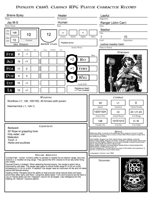 DCC Character Level 1: Briene Byley – My Hero Brain